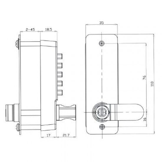 Lockey LC200 Mechanical Push button Cabinet lock